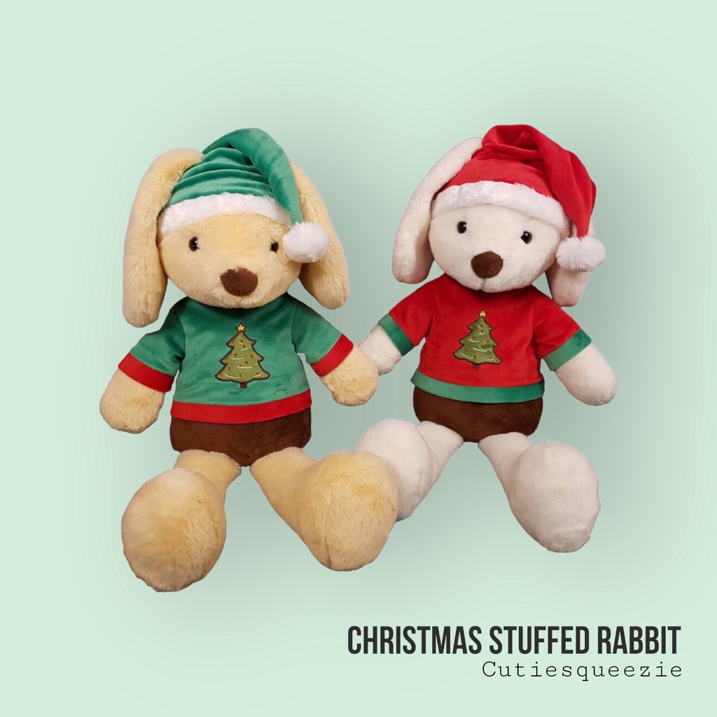 ตุ๊กตาคริสต์มาส กระต่ายขายาว ใส่ชุดซานตา ไซส์ L Rabbit Santa (Long Leg ...