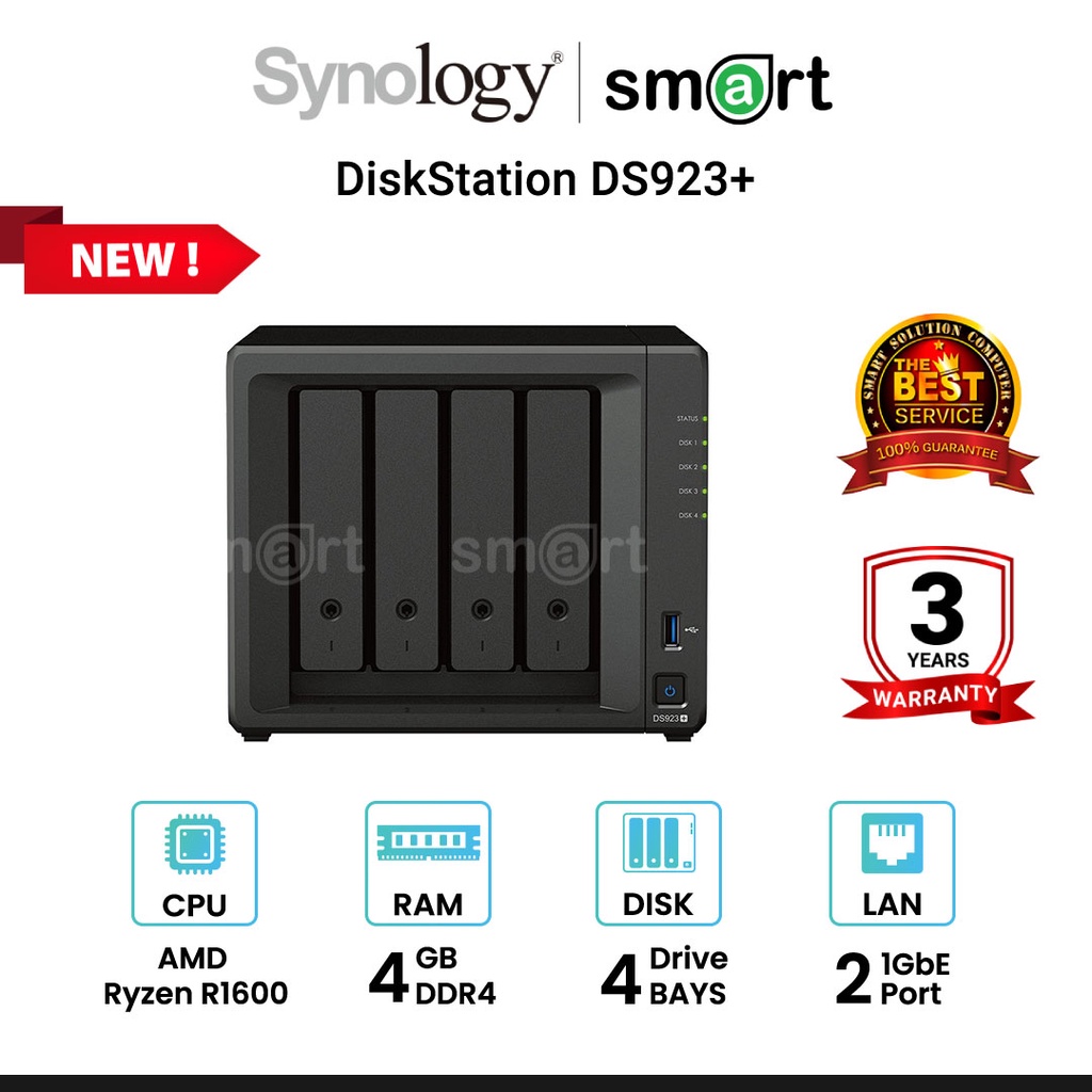 Synology DiskStation DS923+ 4-Bay NAS - New 2023 | Shopee Thailand