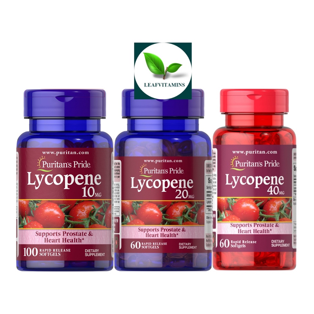 Puritan's Pride Lycopene 10, 20, 40 mg / 60,100 Softgels | Shopee Thailand