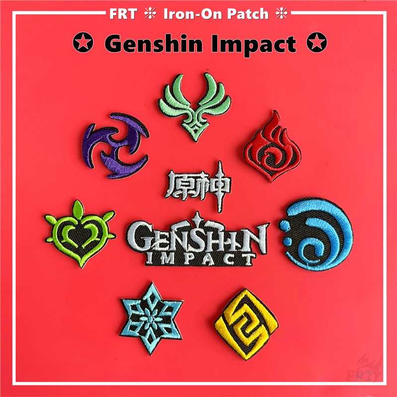 ☸ Genshin Impact - แผ่นรีดติดเสื้อ ☸ แผ่นแพทช์รีดติดเสื้อ ลาย Pyro ...