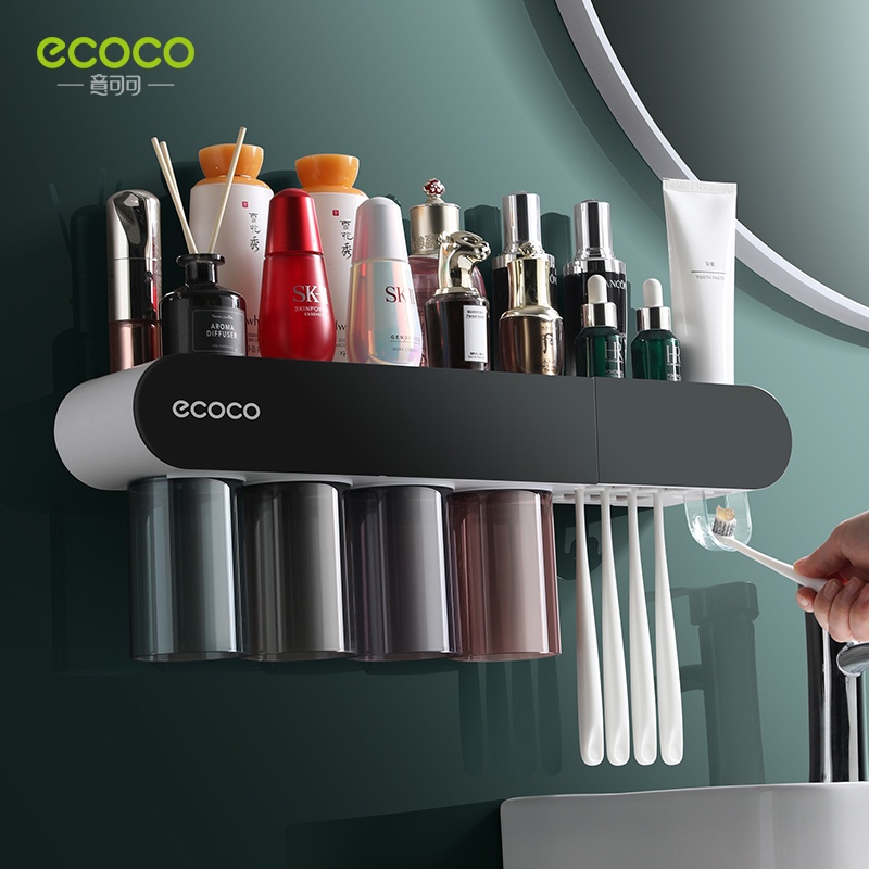 [พร้อมส่ง]Ecoco ที่วางแปรงสีฟัน แบบติดผนัง 2-3-4 ถ้วย ที่บีบยาสีฟัน ที่แขวนแปรงสีฟัน | Shopee ...