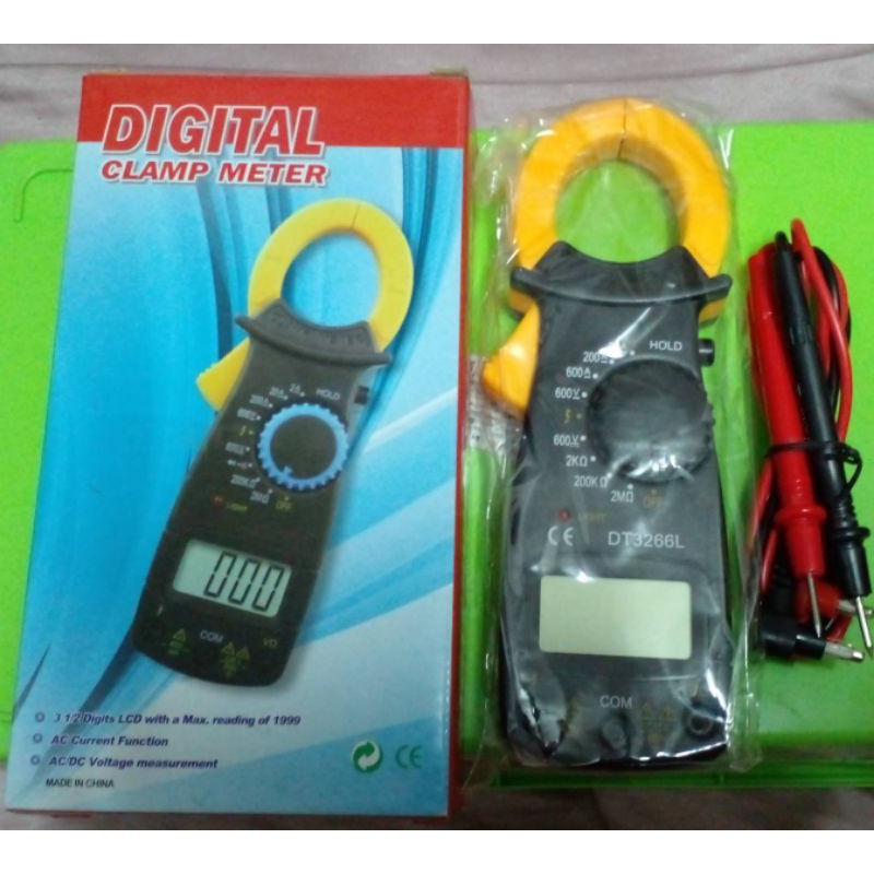 เครื่องวัดกระแสไฟฟ้าและแรงดัน แคลมป์มิเตอร์ Digital Clamp Meter DT ...