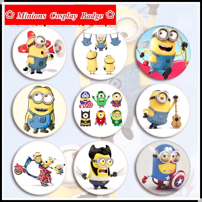 1ชิ้น 58มม ภาพยนตร์ Despicable Me Character:Minions Badge เข็มกลัด ...