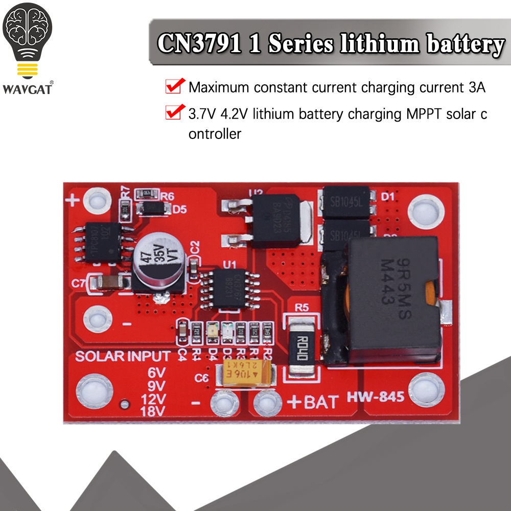 1s MPPT ตัวควบคุมแผงโซลาร์เซลล์ CN3791 6V / 9V / 12V 3A Solar Power ...
