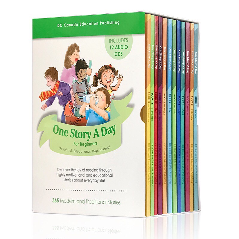 (พร้อมส่ง) กล่องตำหนิ One Story a Day for Beginners 1เซท มี 12 เล่ม ...