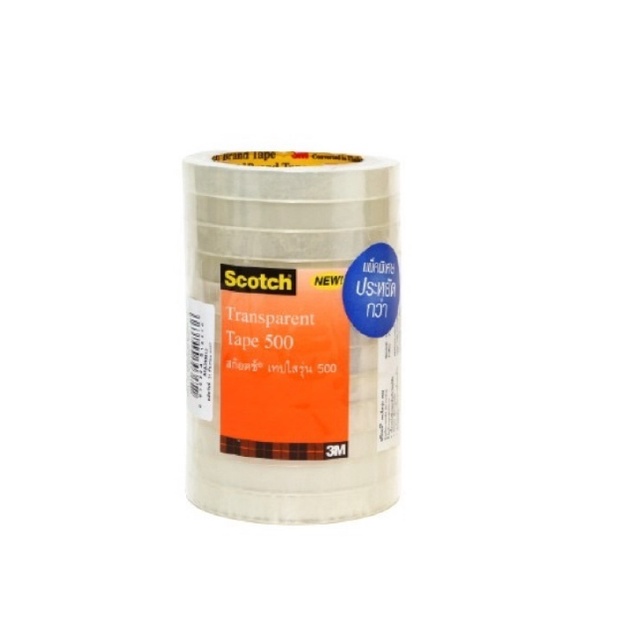 เทปใส 3M ใสพิเศษ Scotch 500 [1ม้วน] แกนเล็ก แกนใหญ่ 1/2นิ้ว 3/4นิ้ว 1 ...