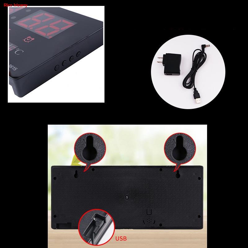 จัดส่งทันทีนาฬิกาดิจิตอล LED YX-3615 แขวนติดผนัง Number Clock แขวนผนัง ...
