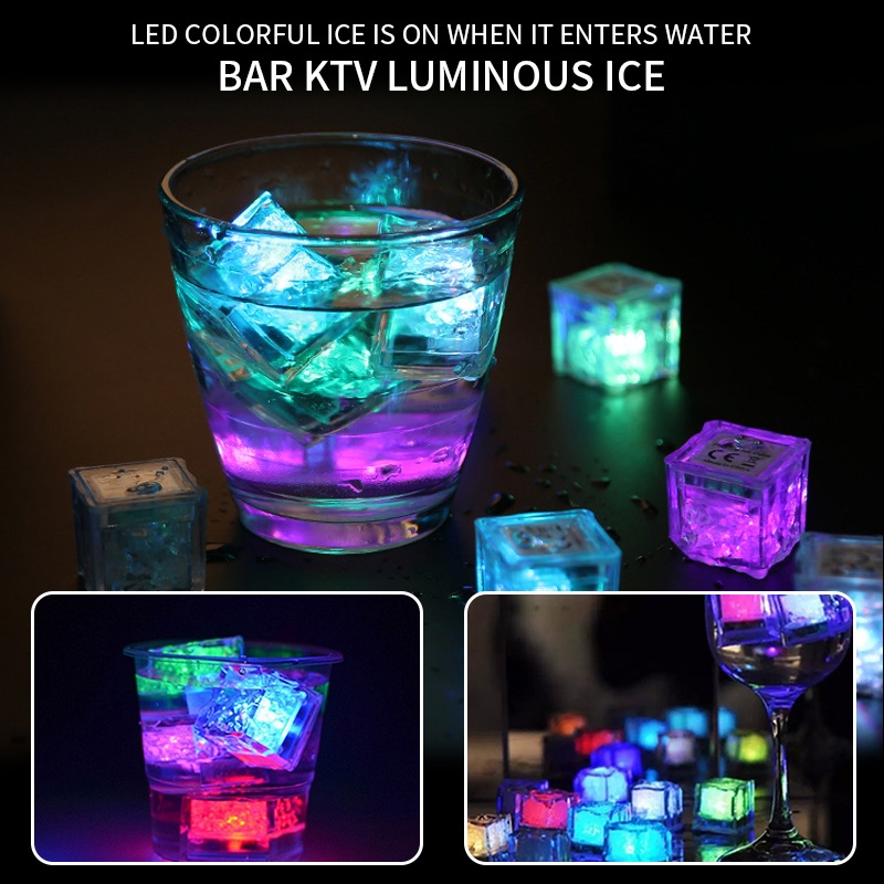 Multi Color Light-Up Ice Shape Lights, LED Ice Cubes Light, Waterproof ...