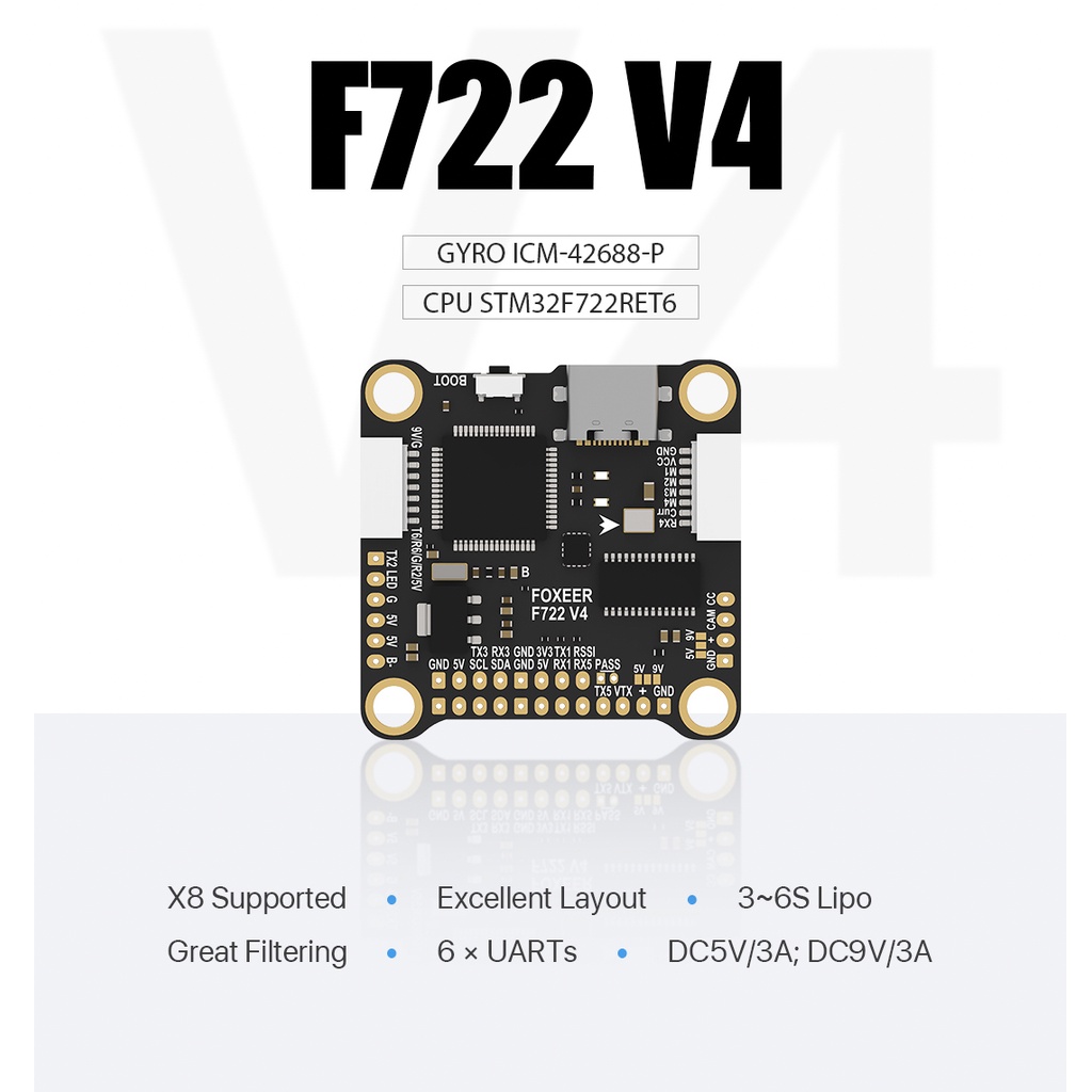 [FC 30X30] Foxeer F722 V4 Flight Controller X8 DJI Type-C รองรับ Analog ...