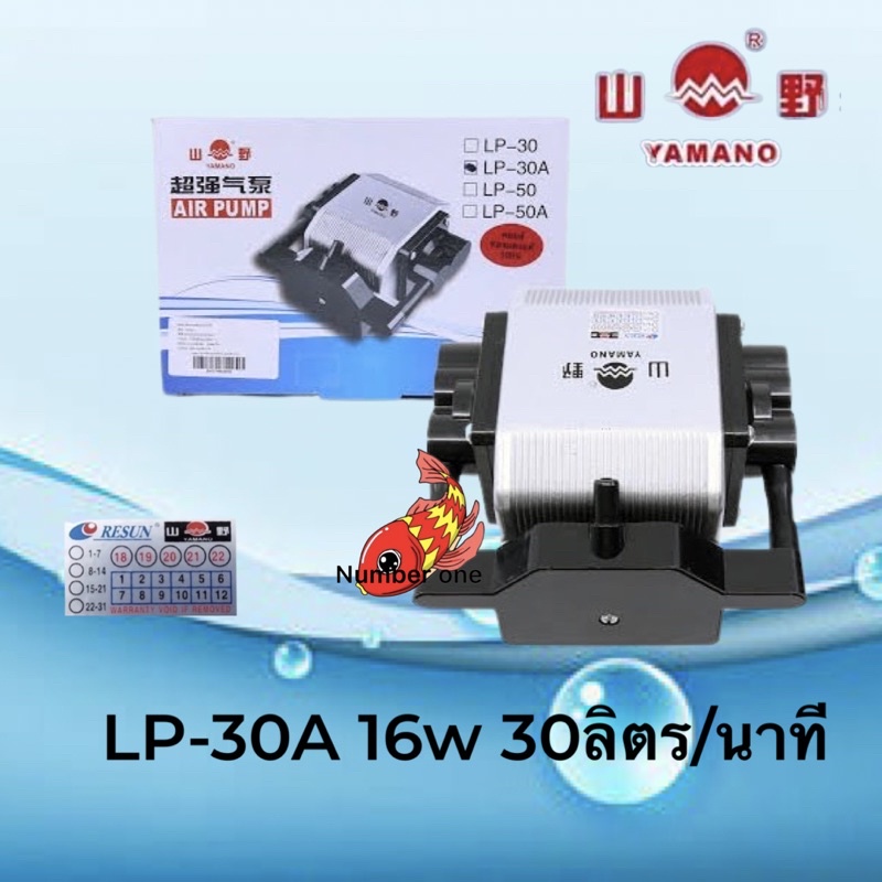 YAMANO LP-30A (ปั๊มลม บอดี้อลูมิเนียม ลมแรง ปรับความแรงได้ แรงลม 30 L/min ประกันศูนย์ RESUN ...