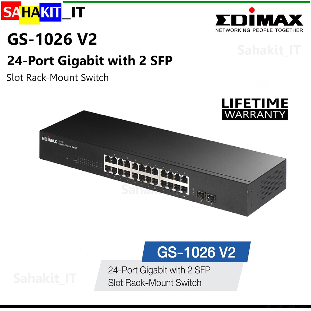 สวิตซ์ 24-Port Gigabit with 2 SFP Slot Rack-Mount Switch (EDIMAX) รุ่น ...
