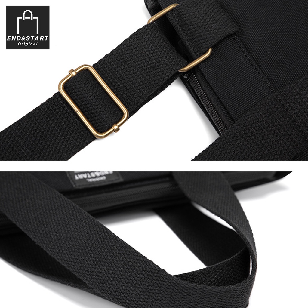 BAGB002 กระเป๋า END&START กระเป๋าผ้าแท้ แคนวาสใส่ของได้ สะพายได้ หิ้วได้ สไตล์ มูจิ | Shopee ...