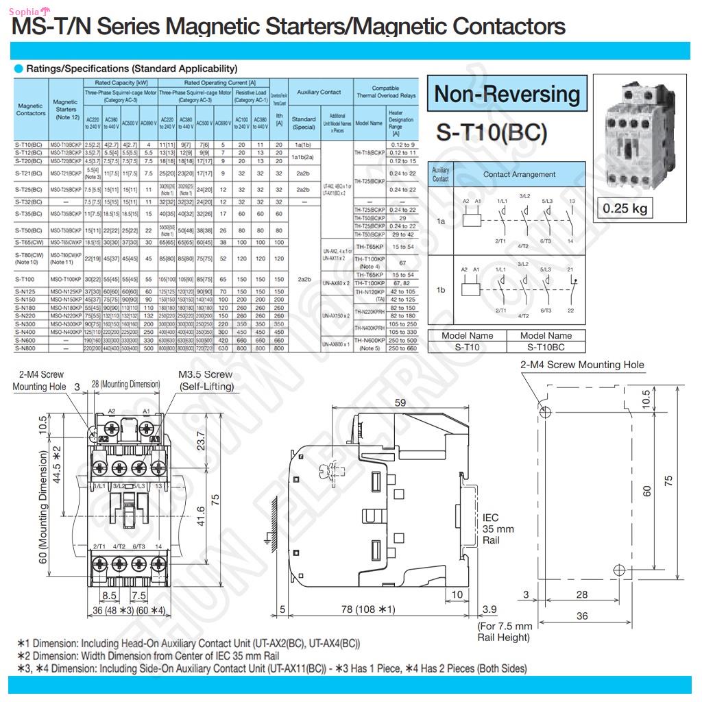 จัดส่งทันทีMitsubishi แมกเนติก คอนแทคเตอร์ S-T10 Coil คอยน์ 220V ...