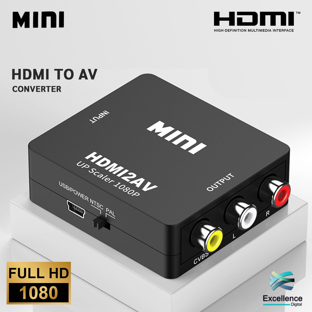HDMI to AV Converter (1080P) แปลงสัญญาณภาพและเสียงจาก HDMI เป็น AV ...