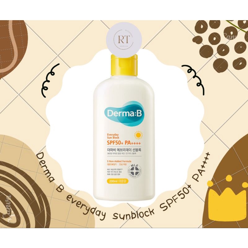 (ของแท้ พร้อมส่ง) Derma B everyday sunblock SPF50+ PA++++ 200ml (กันแดด ...