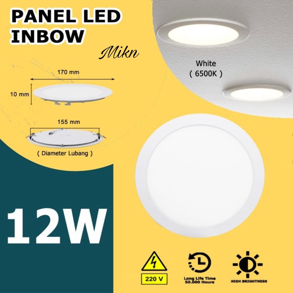 Led DOWNLIGHT LAMP PANEL 6W 12W 18WATT ROUND / SQUARE ROUND F ROUND INBOW IB MIK | Shopee Thailand