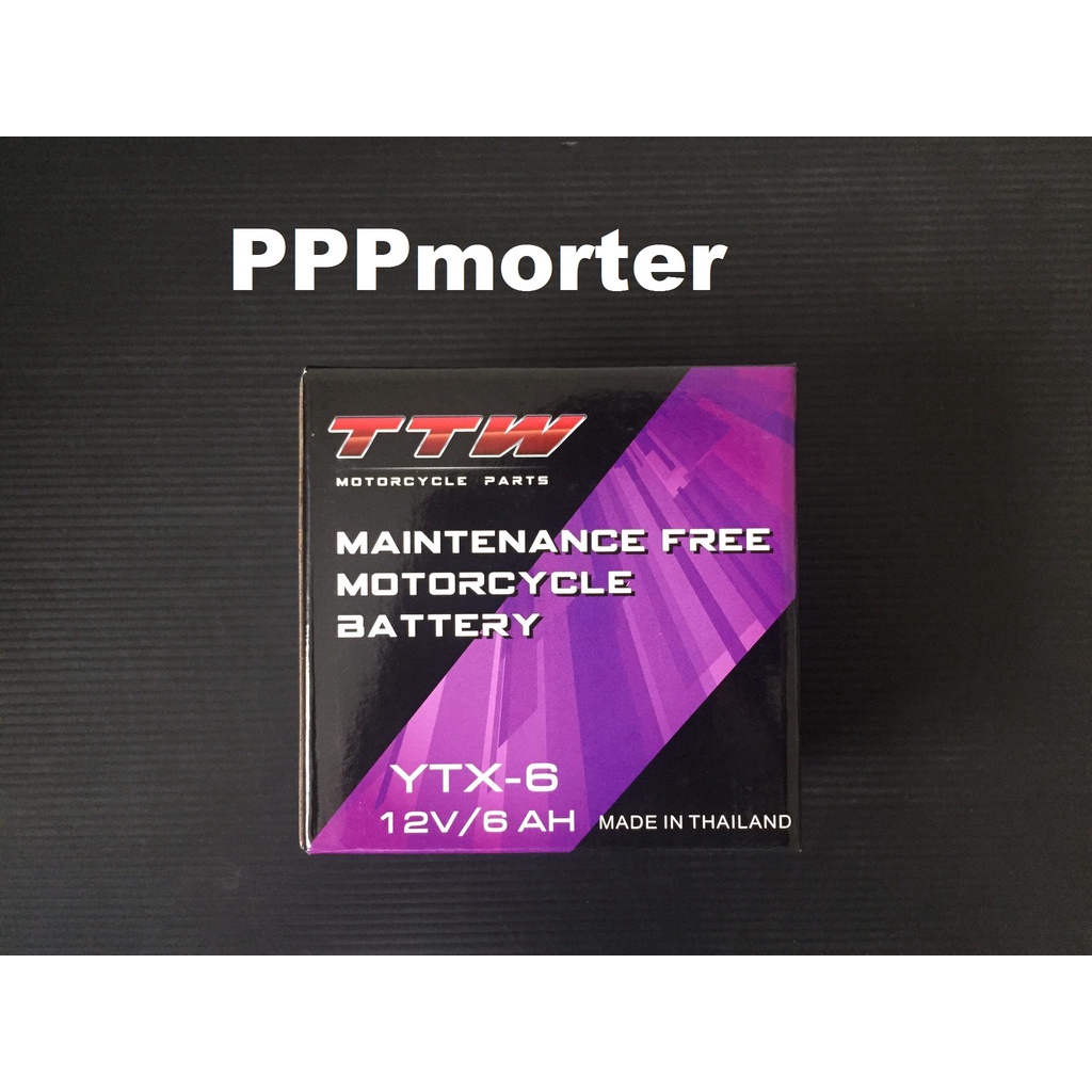 แบตเตอรี่ TTW YTX6 12V/6 AH | Shopee Thailand