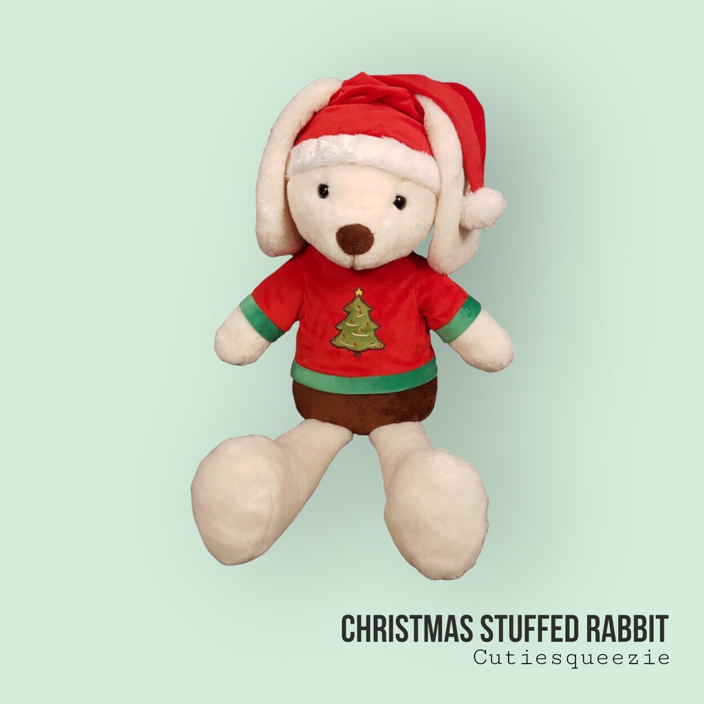 ตุ๊กตาคริสต์มาส กระต่ายขายาว ใส่ชุดซานตา ไซส์ L Rabbit Santa (Long Leg ...