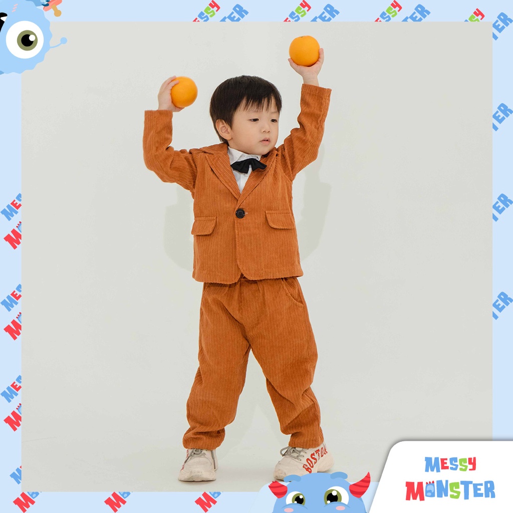 [พร้อมส่ง!] เซ็ตชุดสูทเด็กผู้ชาย แบรนด์ Messy Monster รุ่น MM221013 ...