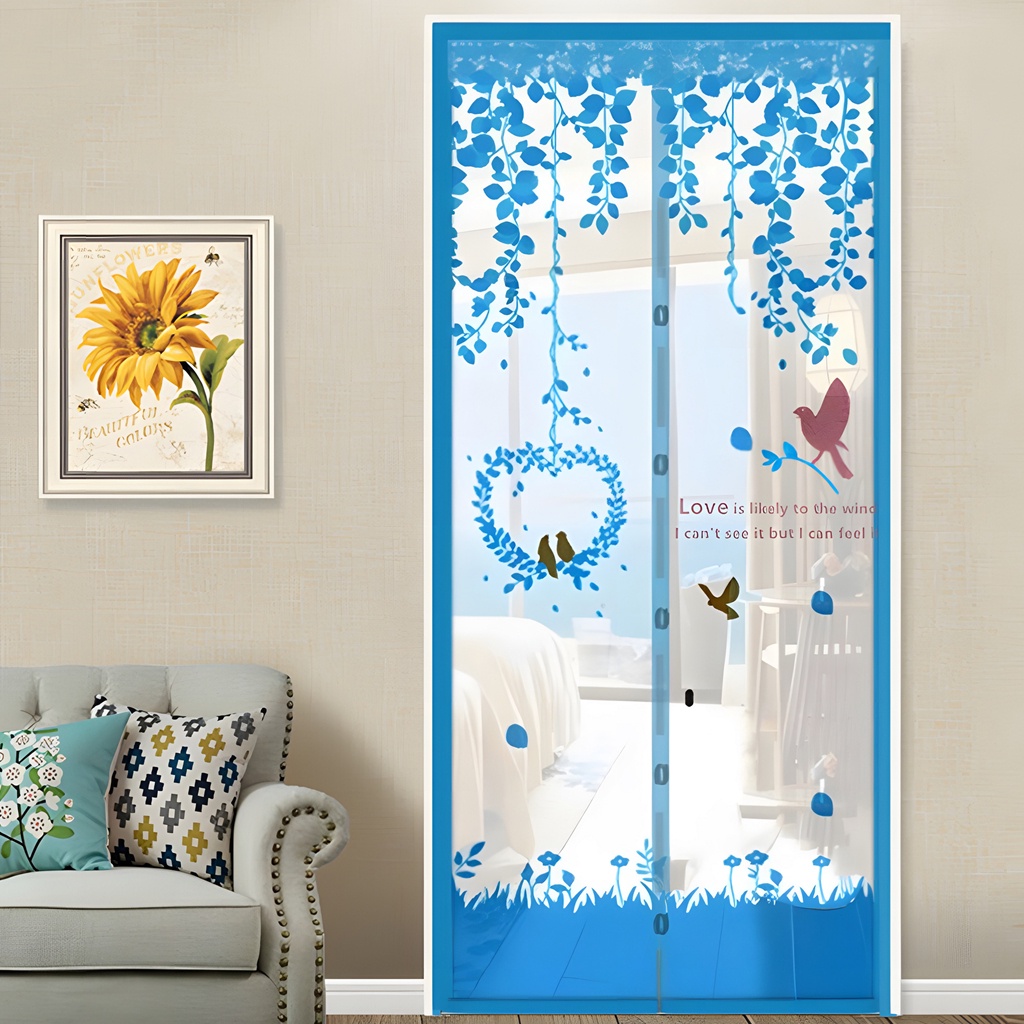 ม่านแม่เหล็กกันยุง ม่านติดประตู ม่านติดหน้าต่าง Magic Mesh-รังนกรัก 90*210cm | Shopee Thailand