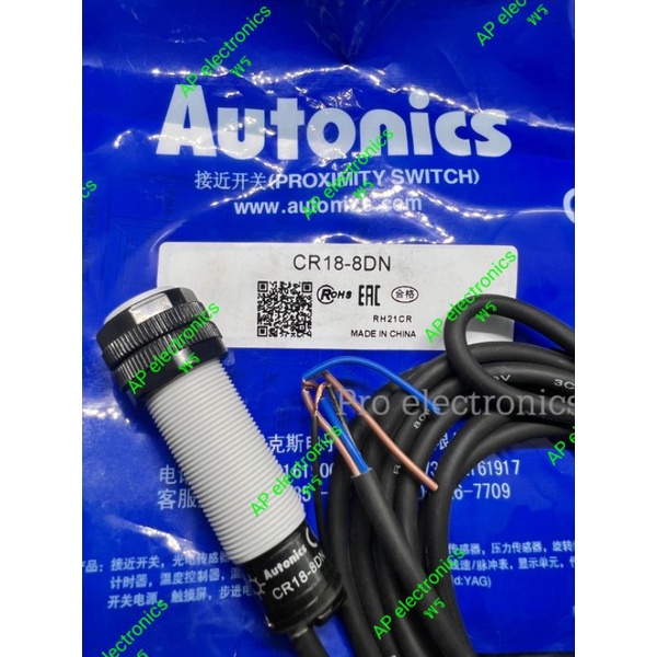 เซ็นเซอร์ CR18-8DN Autonics Capacitive Proximity sensor Size M18 3สาย ชนิดNPN-NO ไฟเลี้ยง12 ...