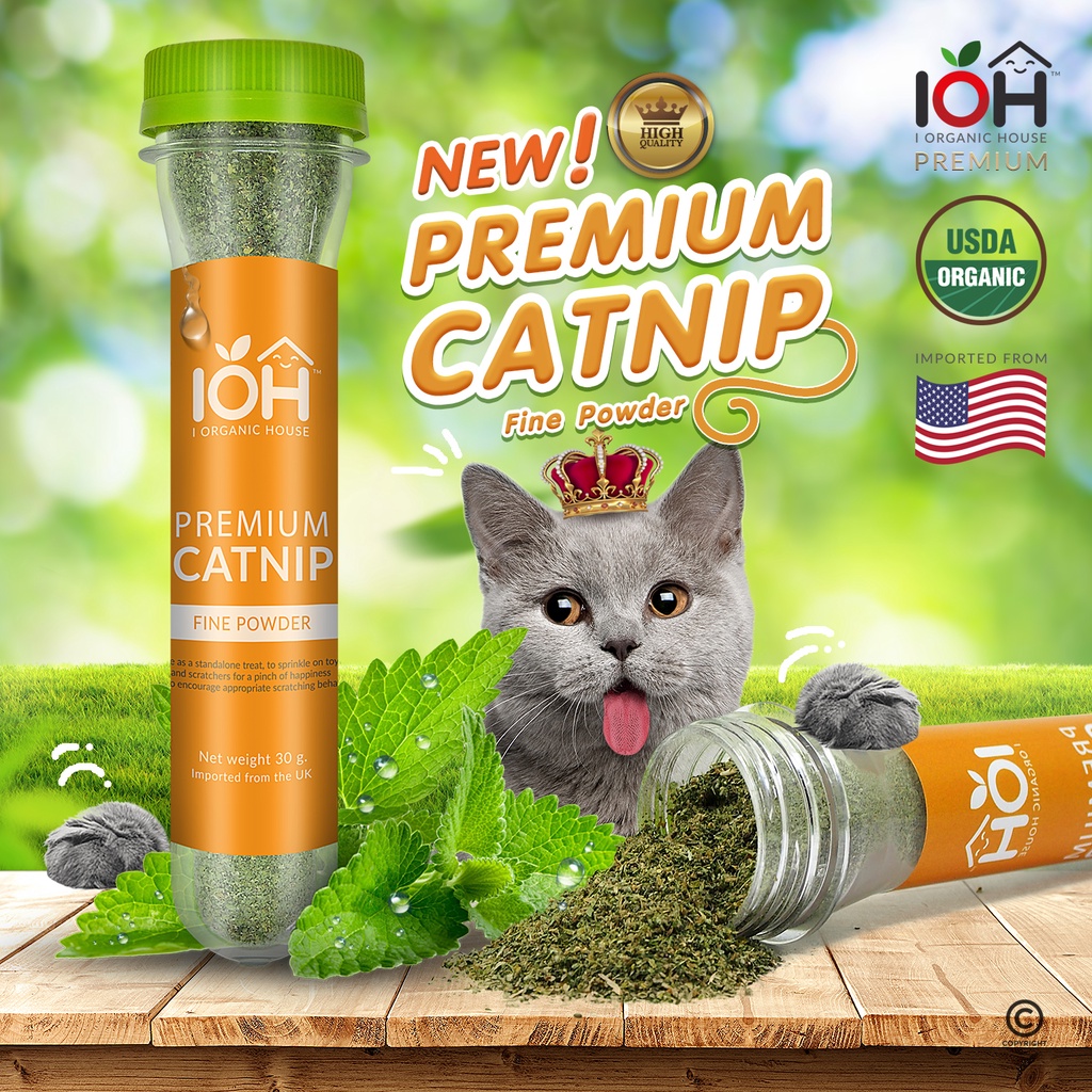 IOH Premium CATNIP - FINE POWDER 100% Naturals แคทนิป สมุนไพรสำหรับแมว ...
