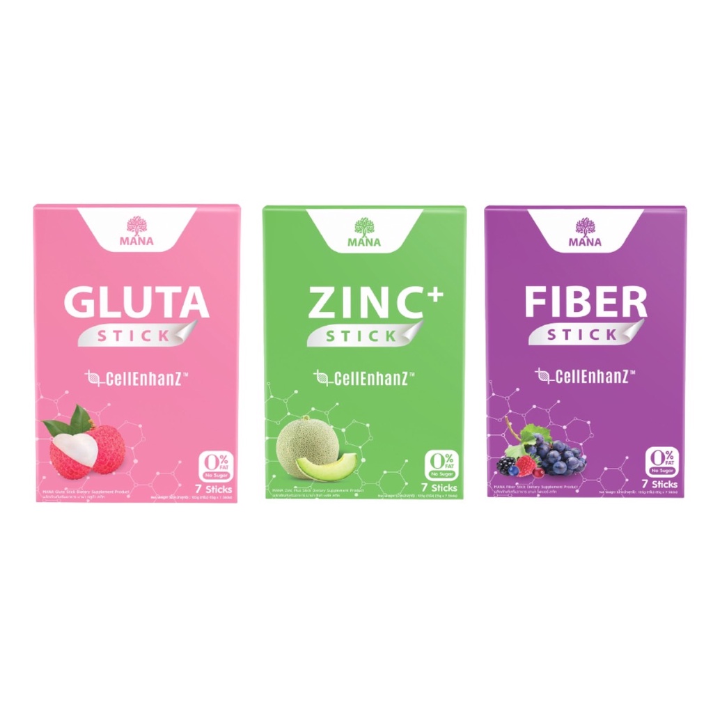 [บริษัทส่งเอง][ส่งฟรี] Mana Collagen Stick Gluta /Zinc /Fiber stick ลด ...