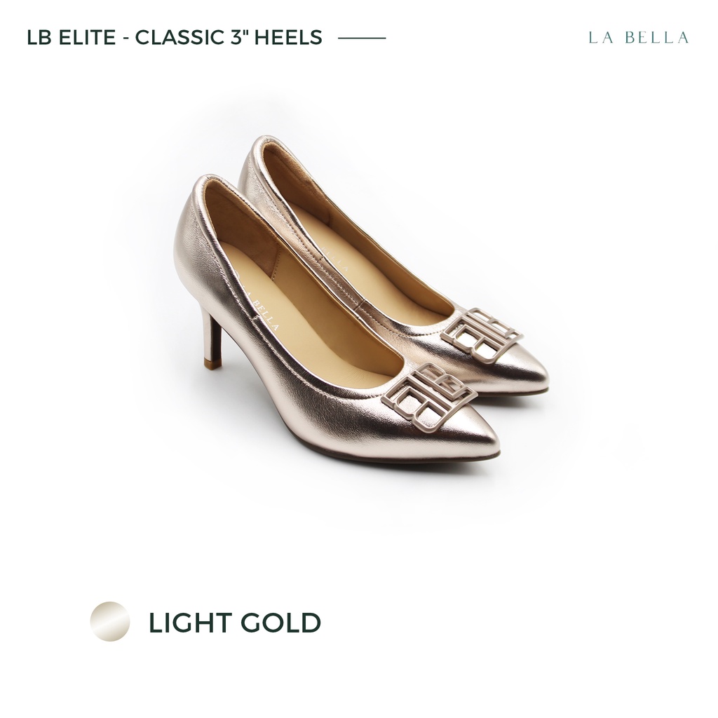 LA BELLA รุ่น LB ELITE CLASSIC 3 HEELS - LIGHT GOLD | Shopee Thailand