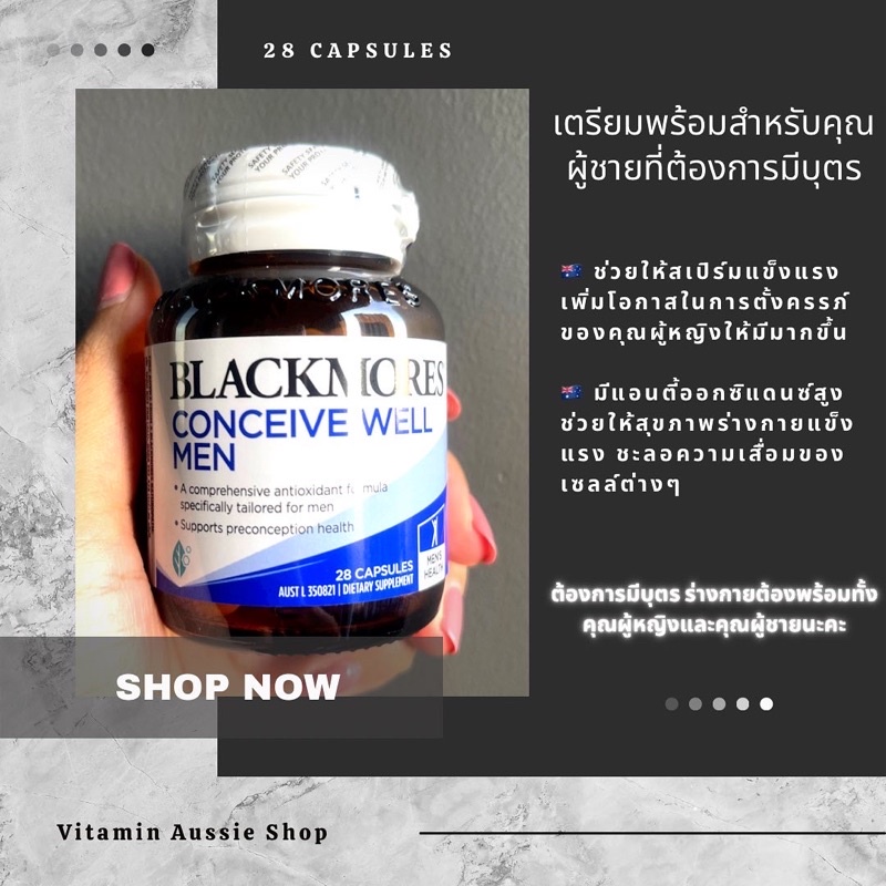 Blackmores Conceive Well Men 28 Capsules exp. 2/26 | Shopee Thailand
