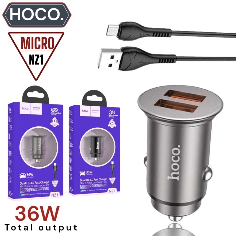สินค้าพร้อมส่ง Hoco NZ2 / NZ1 PD30W + QC3.0 หัวชาร์จ หัวชาร์จในรถยนต์ ...