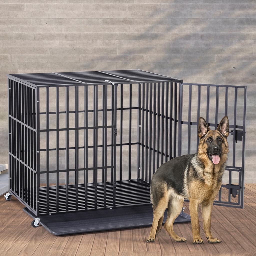 ม้วนตัวใหญ่ กรงสัตว์เลี้ยงหนาทึบหมาสุนัขเคนเนล playpen กับถาด Rust ...
