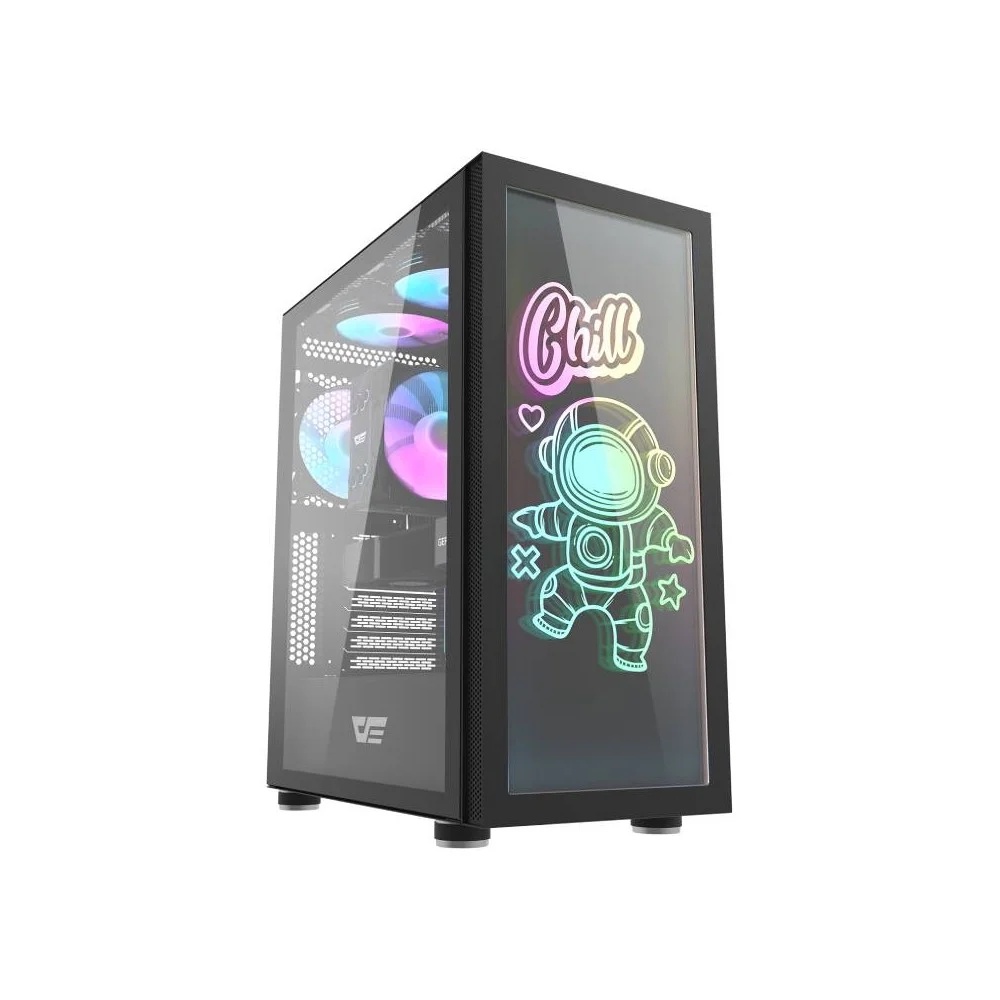 CASE (เคส) DARKFLASH Computer Case DK210 TG Black - Graffiti | Shopee ...
