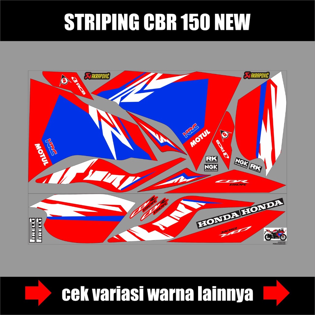 สติกเกอร์ CBR150R K45R 2021 2022/DECAL SEMI FULL BODY HONDA ALL NEW CBR ...