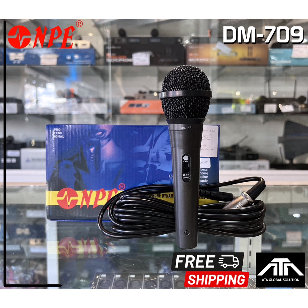 NPE DM-709 ไมค์สาย เสียงดี คาราโอเกะ Microphone MIC ราคาถูก ไมค์ แถมสาย ...