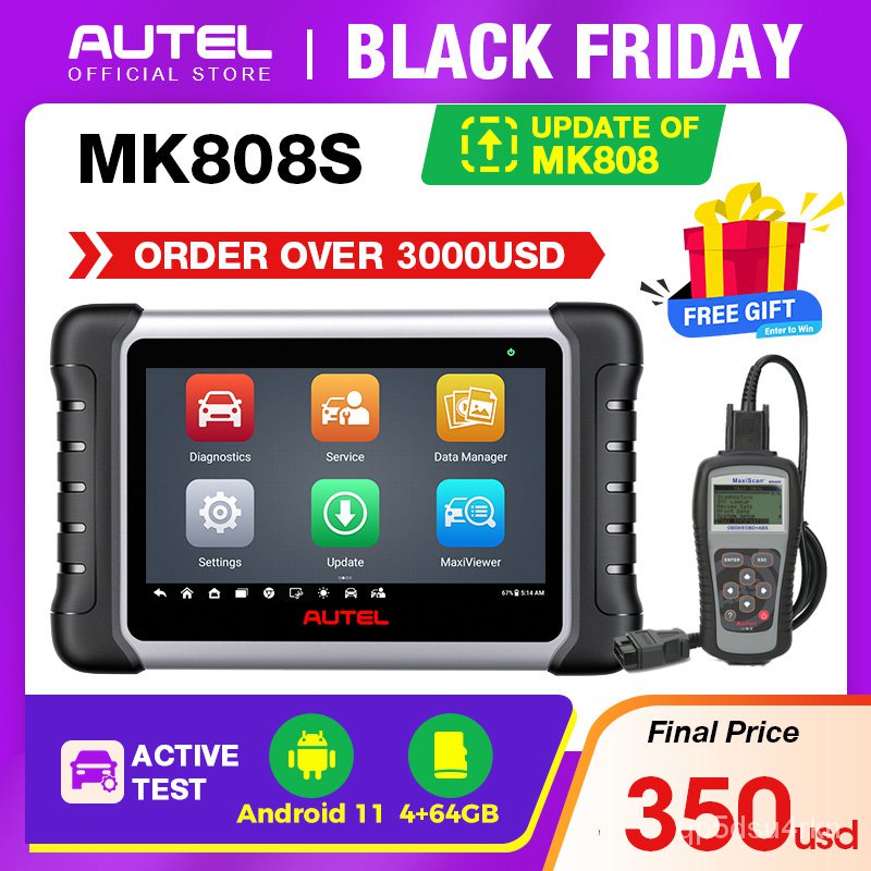Autel MaxiCOM MK808 OBD2 Scanner Automotivo Car Diagnostic Tool OBD 2 ...