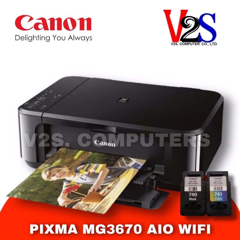 Printer Canon PIXMA MG3670 Wi-Fi AIO เครื่องปริ้นเตอร์มัลติฟังก์ชัน 3 IN 1 ประกันศูนย์ 1 ปี ...