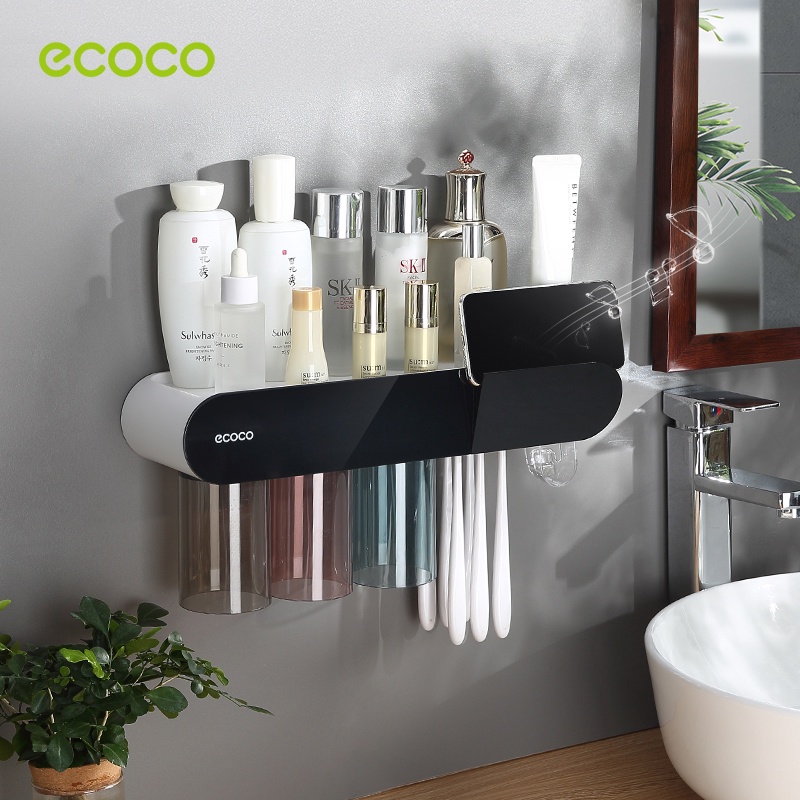 [พร้อมส่ง]Ecoco ที่วางแปรงสีฟัน แบบติดผนัง 2-3-4 ถ้วย ที่บีบยาสีฟัน ที่แขวนแปรงสีฟัน | Shopee ...