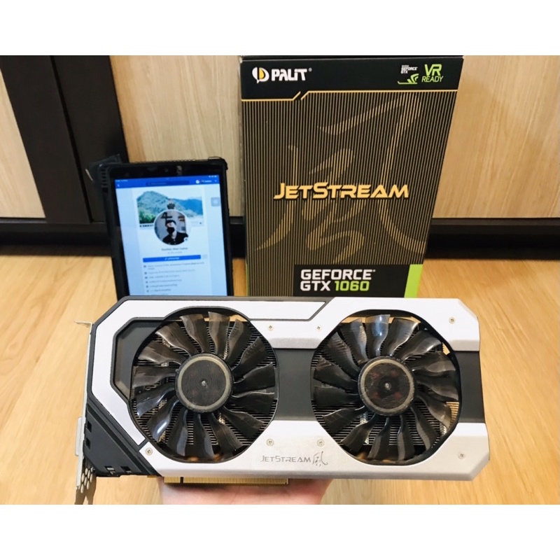 Palit 1060 3GB jetstream ( มีไฟRGB สวยๆ ) สภาพสวยๆเงาๆ มีกล่องครบ ...