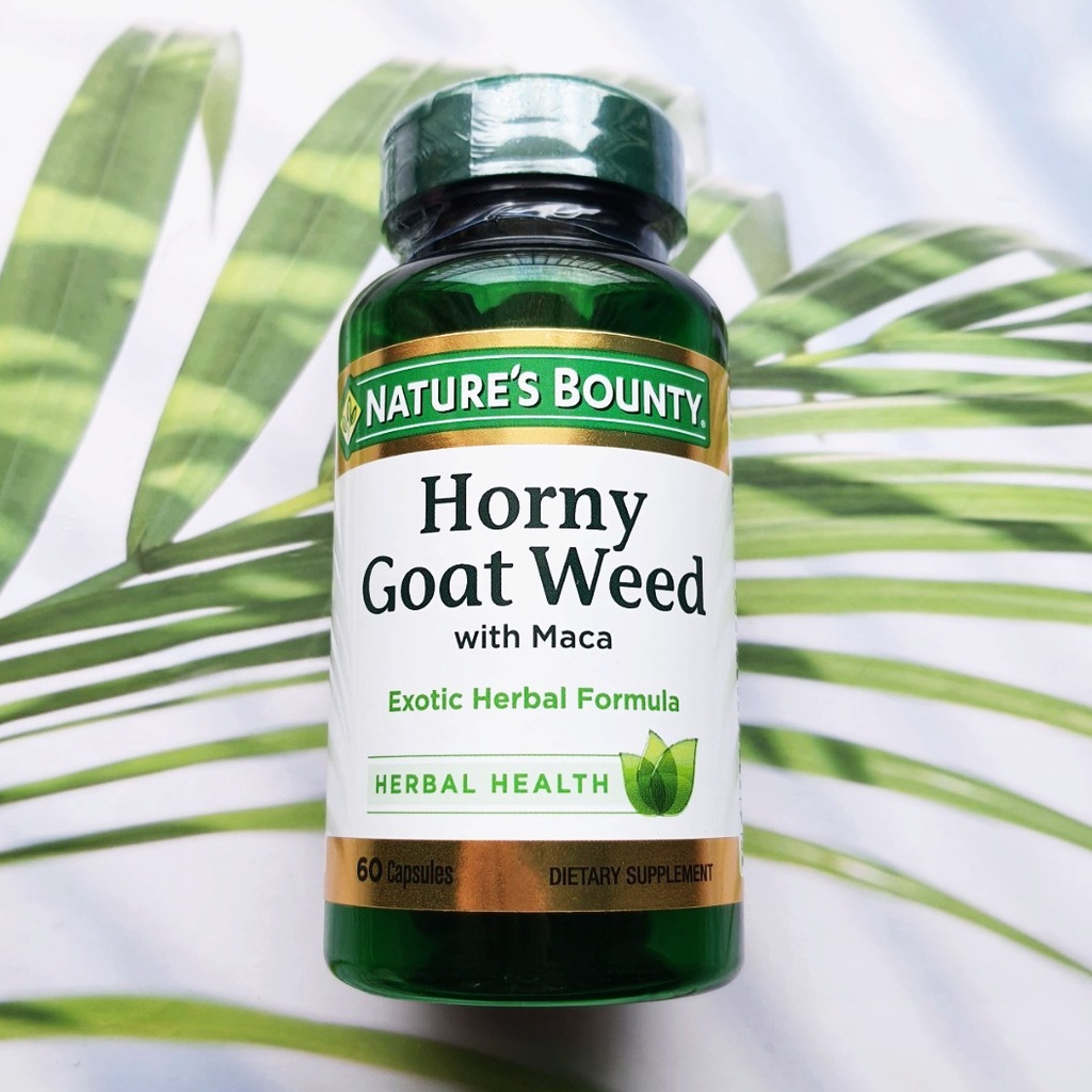 Nature's Bounty Super Goat Weed with Maca Herbal Supplement 500mg, 60 ...