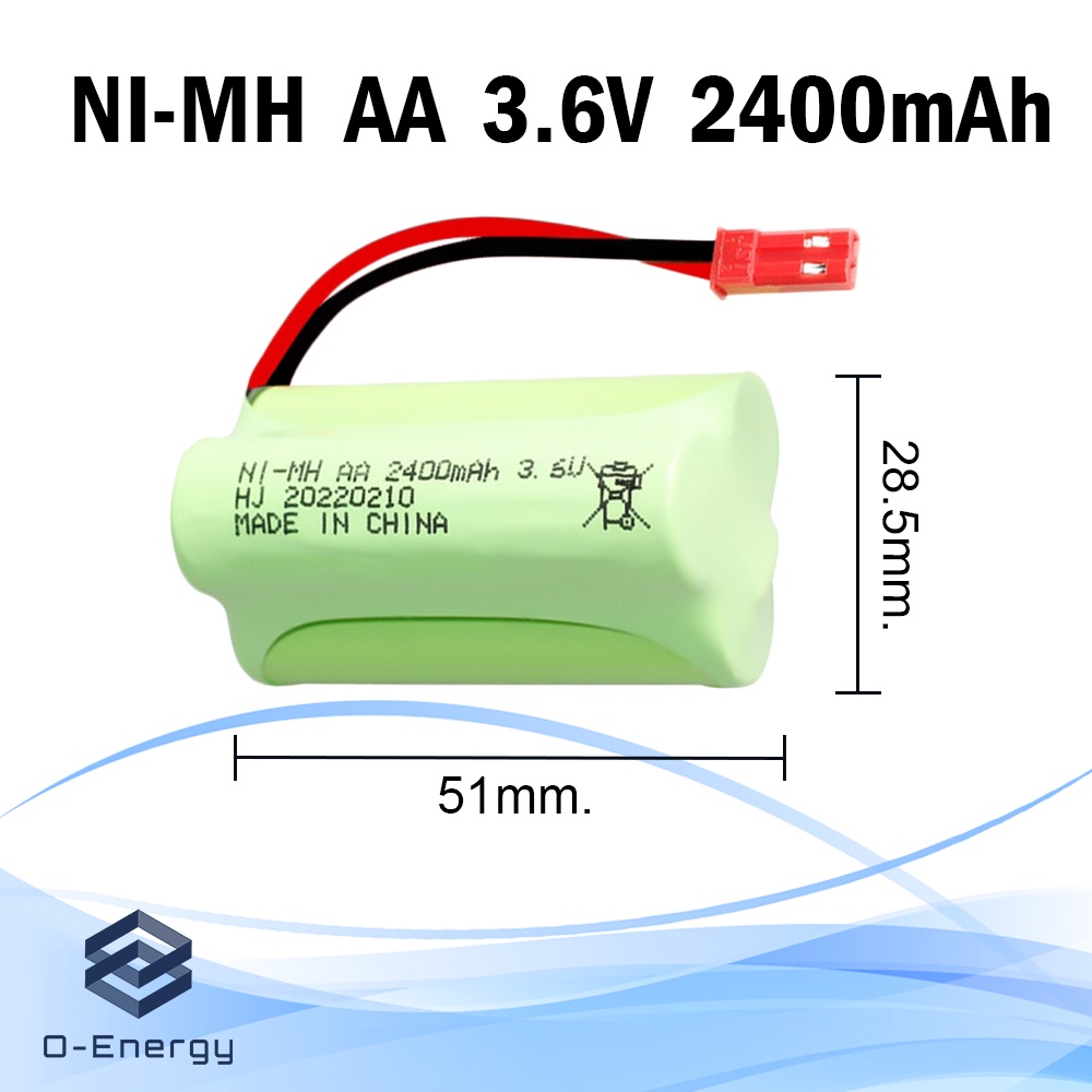 NI-MH AA 3.6V 2400mAh battery pack Connector SM 2Pin / JST 2Pin ...