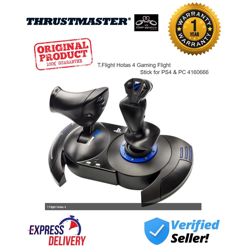 Thrustmaster T.Flight Hotas 4 PC / PlayStation 4 (4160666) - สติ๊กเที่ยวบินเล่นเกม | Shopee Thailand
