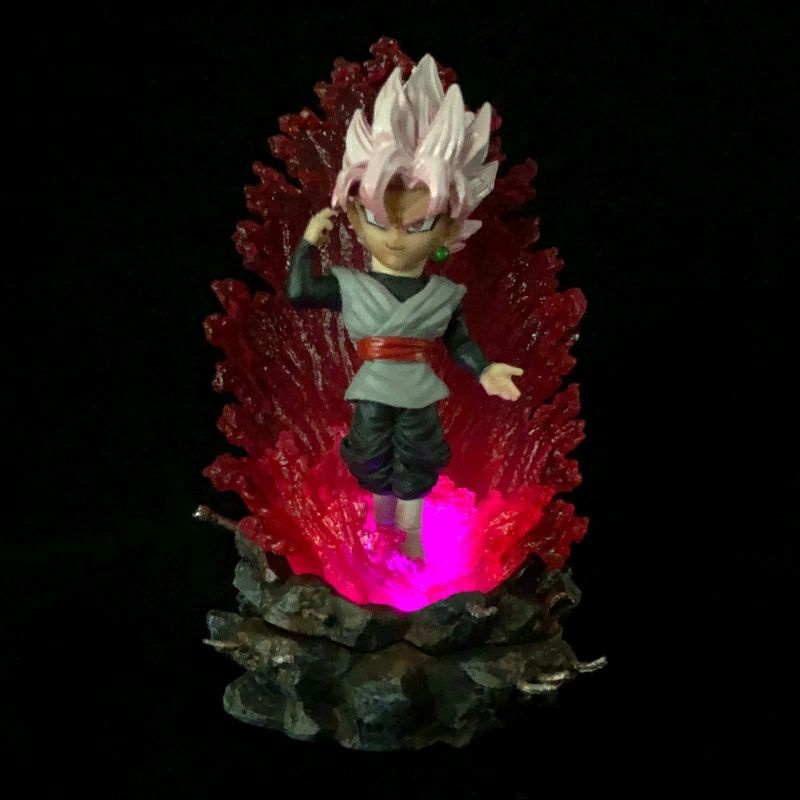 ฟิกเกอร์การ์ตูนอนิเมะ Super Saiyan Pink Goku สีชมพู แบบเรืองแสง บรรจุ ...