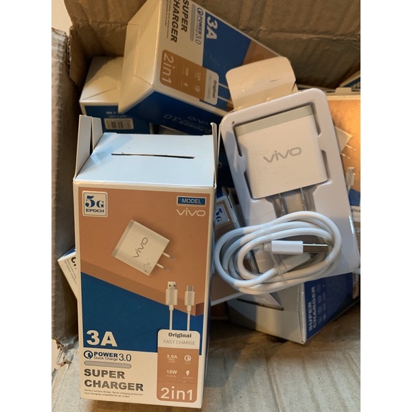 หัวชาร์จ+ สายชาร์จ สกรีนลายvivo ใช้กับมือถือ android | Shopee Thailand