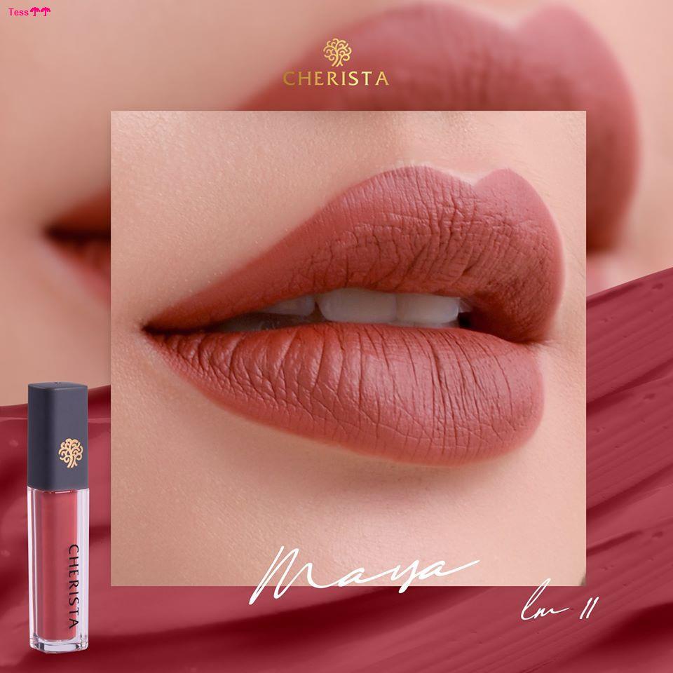 จัดส่งจากกรุงเทพลิปสติกเนื้อแมท Cherista LM11 Maya : สีส้มอมน้ำตาลเข้ม ...