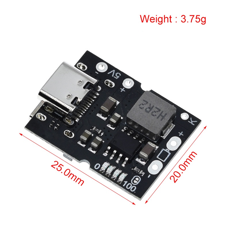 Type-c USB 5V 2A Boost Converter Step-Up โมดูลพลังงานแบตเตอรี่ลิเธียม ...
