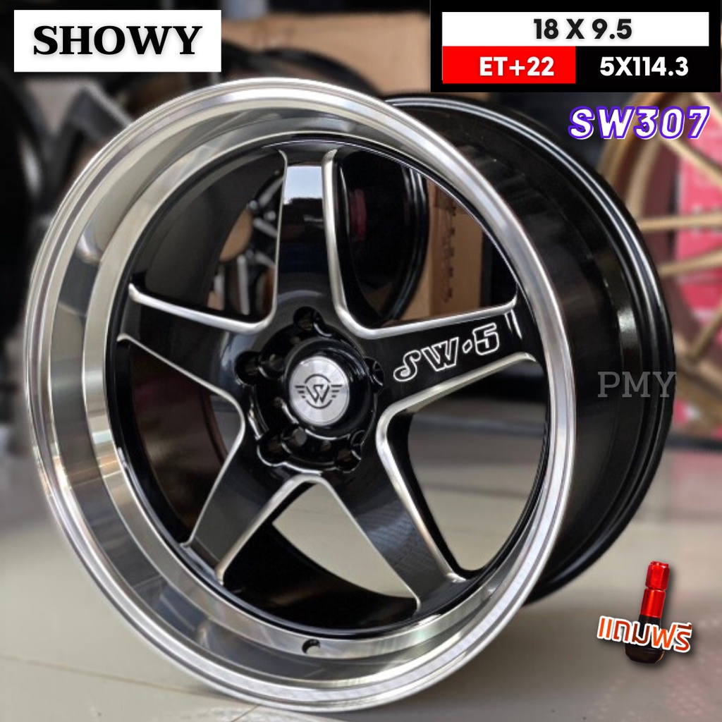 ล้อแม็กขอบ 18x9.5 ET+22 5รูx114.3 🚘🛻ยี่ห้อ SHOWY รุ่น SW307 🔥(ราคาต่อ2 ...