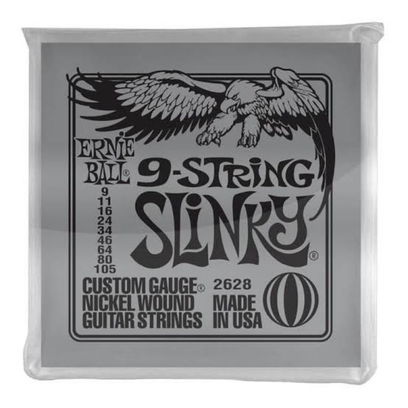 สายกีต้าร์ไฟฟ้า 9 สาย ERNIE BALL SLINKY 9-STRING NICKEL WOUND ELECTRIC GUITAR STRINGS 09-105 ...