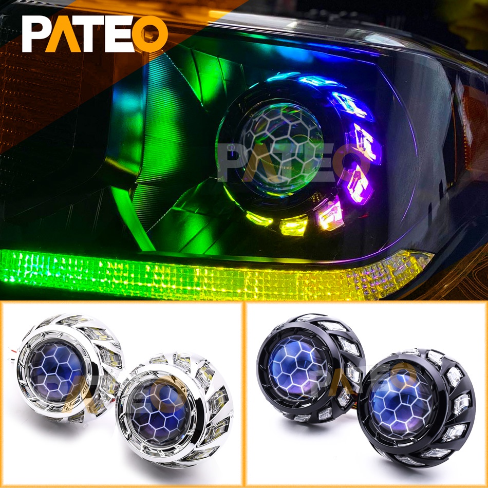Led RGB Dynamic Angel Eye Hotwheel Halo แหวน 3 นิ้วรังผึ้ง Bi-xenon HID ...