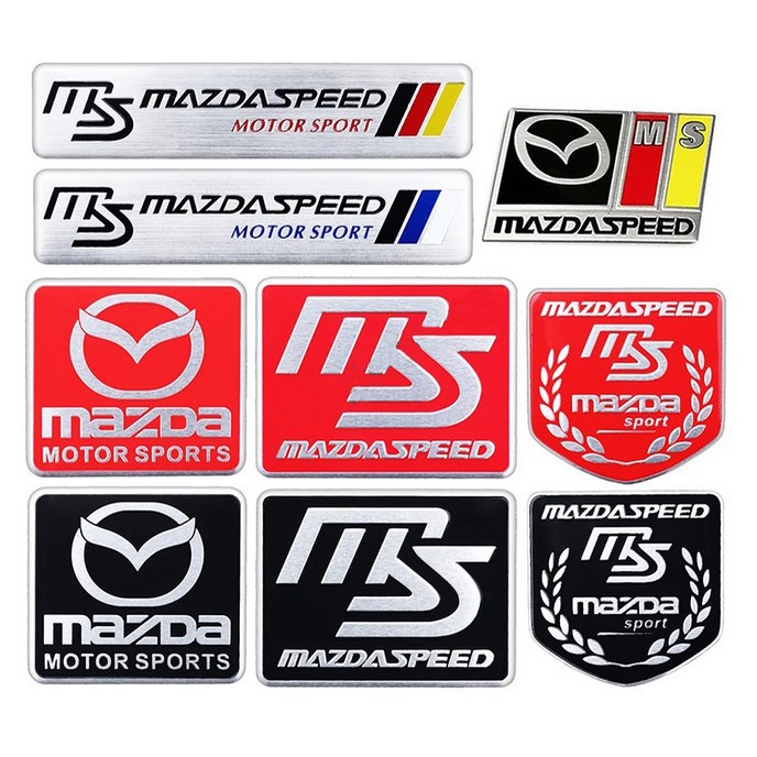 ราคาต่อ 1 ชิ้น โลโก้อลูมิเนียมบาง มาสด้า สปีด แต่ง MS MAZDASPEED Logo 3D Aluminum Emblem Mazda ...