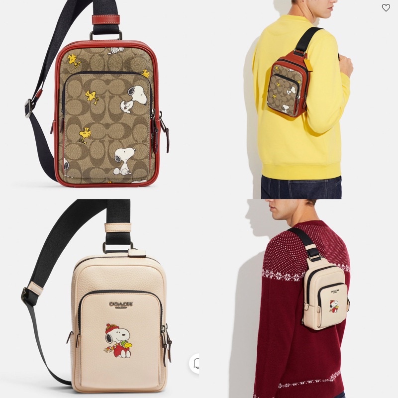 Coach X Peanuts Track Pack 14 In Signature Canvas With Snoopy Woodstock ...